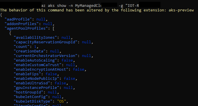 Error When Using Aks Show Command On Aks Preview · Issue 5289 · Azureazure Cli Extensions · Github