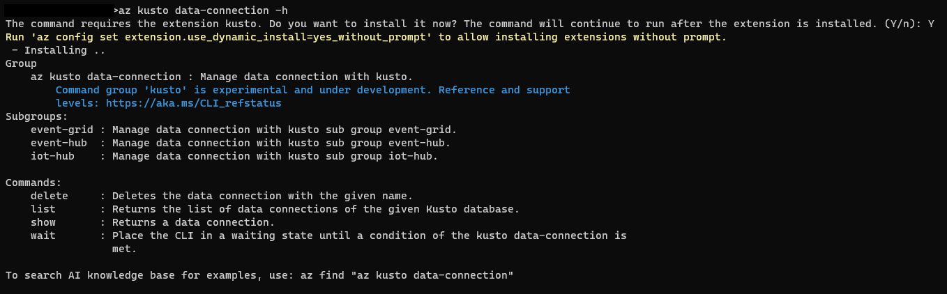 I do not have az kusto data-connection in my azure CLI · Issue #2150 · Azure/azure-cli ...