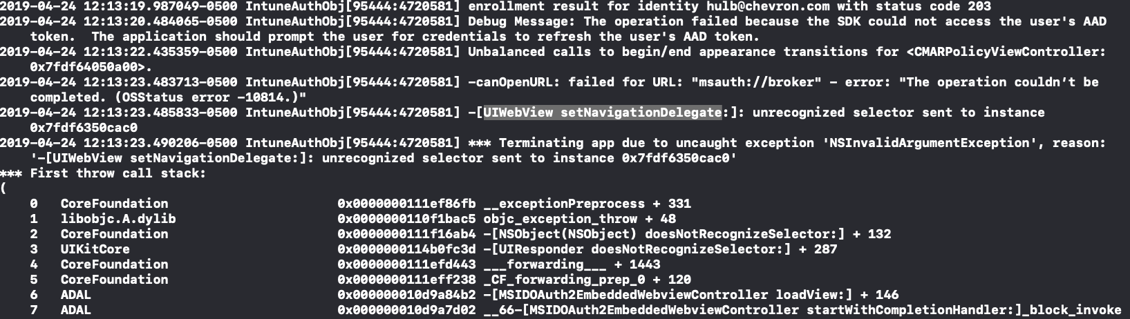 Sdk Fails On An App That Already Has Adal · Issue 33 · Microsoftconnect Ms Intune App Sdk Ios