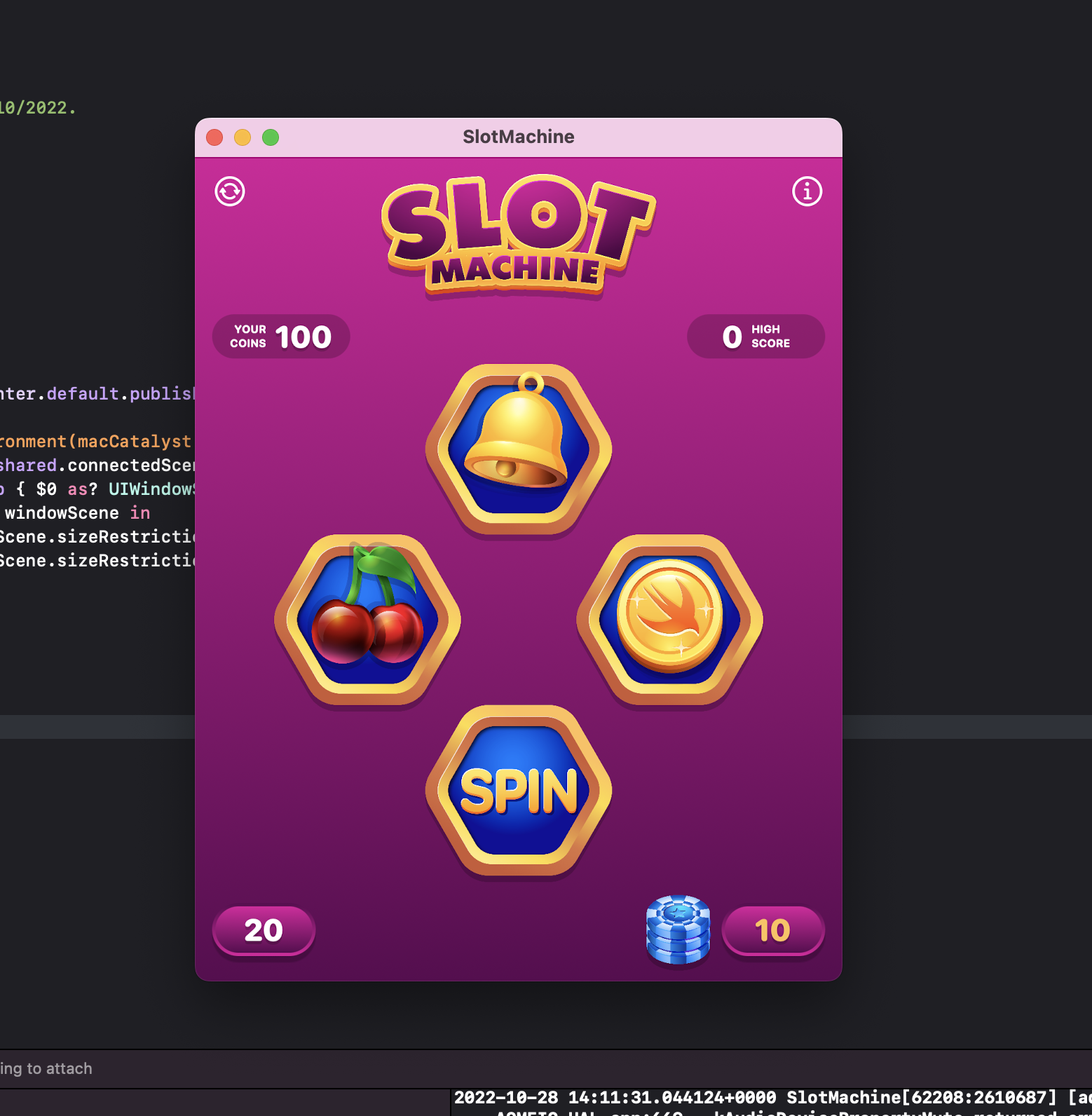 GitHub - Marygimm/SlotMachine: Mini game with SwiftUI of a Slot Machine