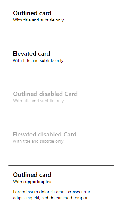 [WASM][Cards] Elevated cards do not have a border · Issue #194 · unoplatform/Uno.Themes · GitHub