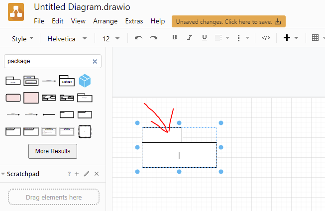 Can't write into the "tab" of the package element · Issue #2489 · jgraph/drawio · GitHub