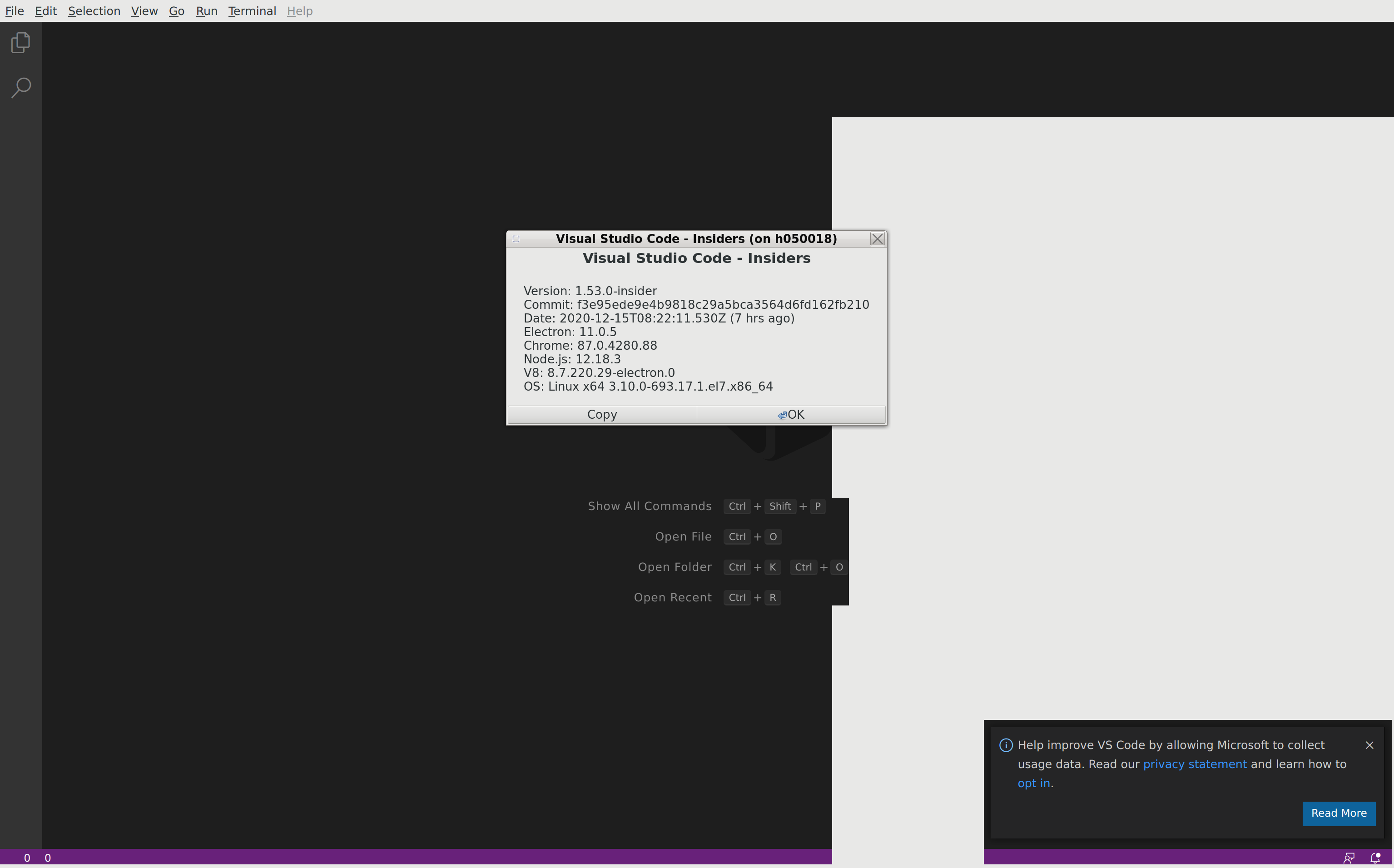 wierd launched window · Issue #112335 · microsoft/vscode · GitHub