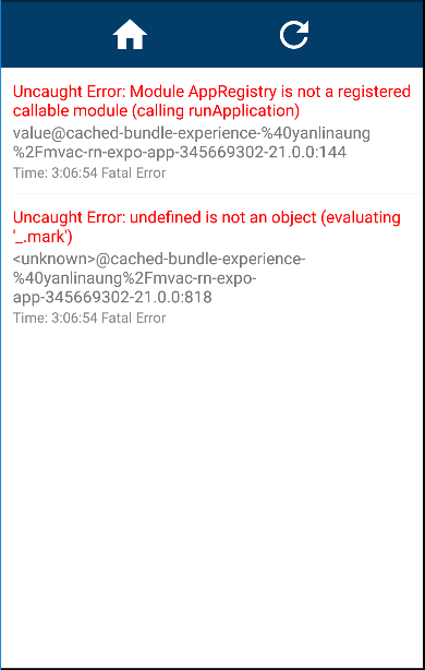 Uncaught Error: Module AppRegistry is not a registered callable module and Uncaught Error ...