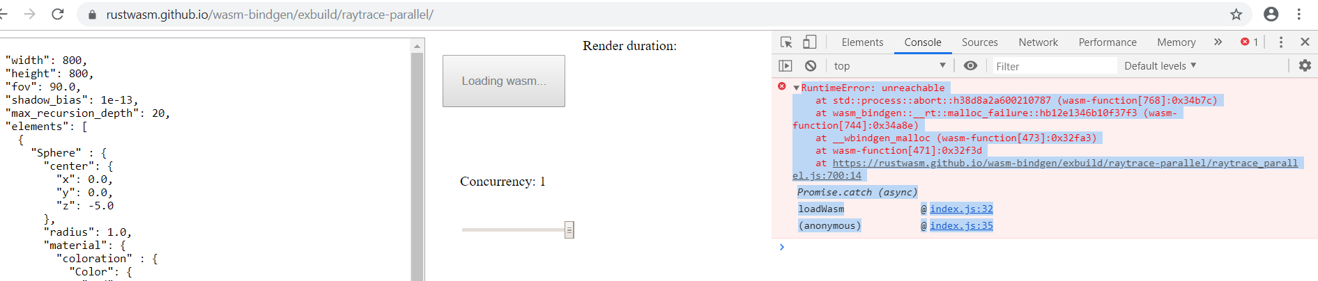 raytrace-parallel demo broken on chrome 77 · Issue #1800 · rustwasm/wasm-bindgen · GitHub