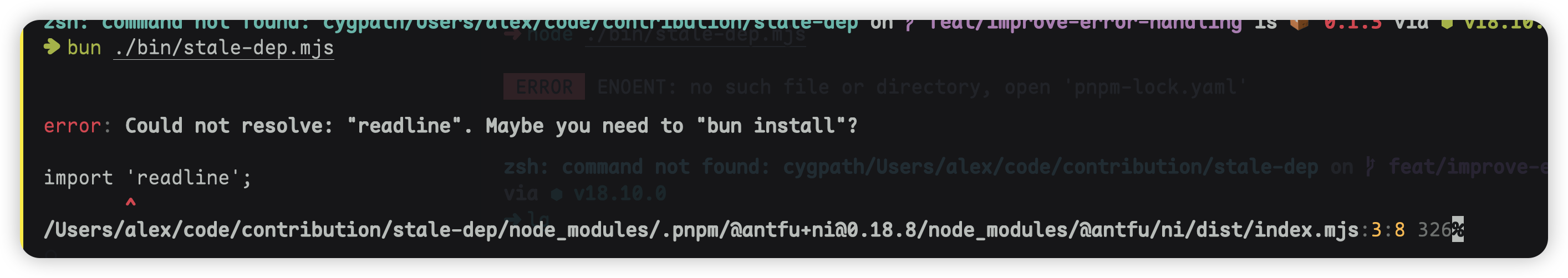 [Bug] Cannot use stale-dep in bun. · Issue #2 · sxzz/stale-dep · GitHub