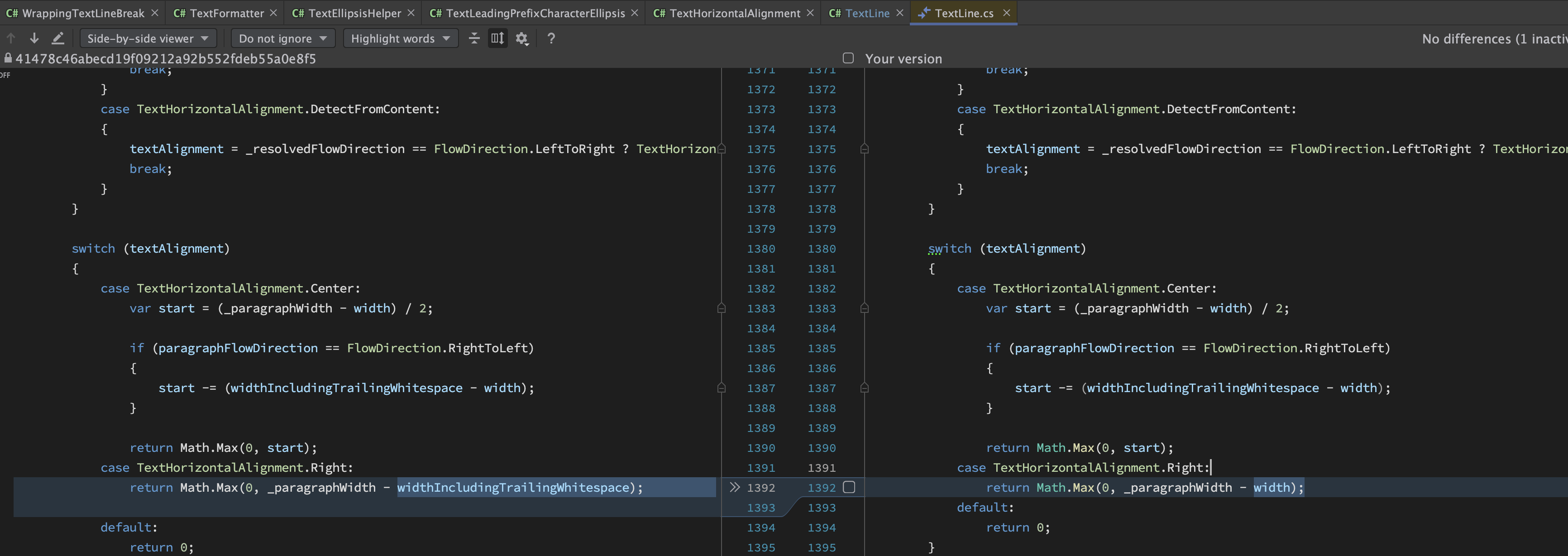 TextBlock with Right Align has wrong spacing from the right side of the ...