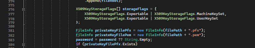 X509Certificate2 private key files are not disposed leading to major overflow of small files in ...