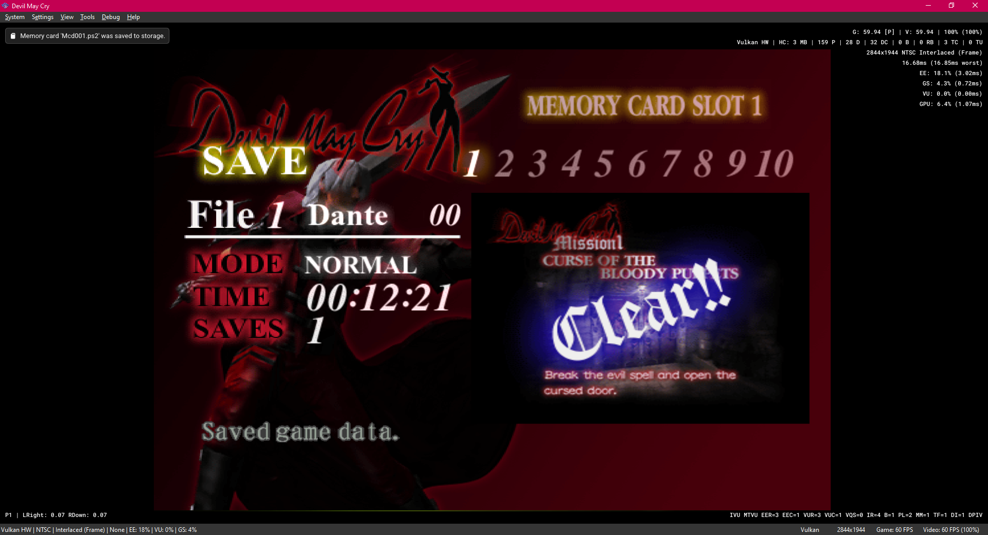 [bug] Impossible To Save Dmc Ntsc Uc On Latest Pcsx2 Sse 1 7 3641 With Vulkan · Issue 7491
