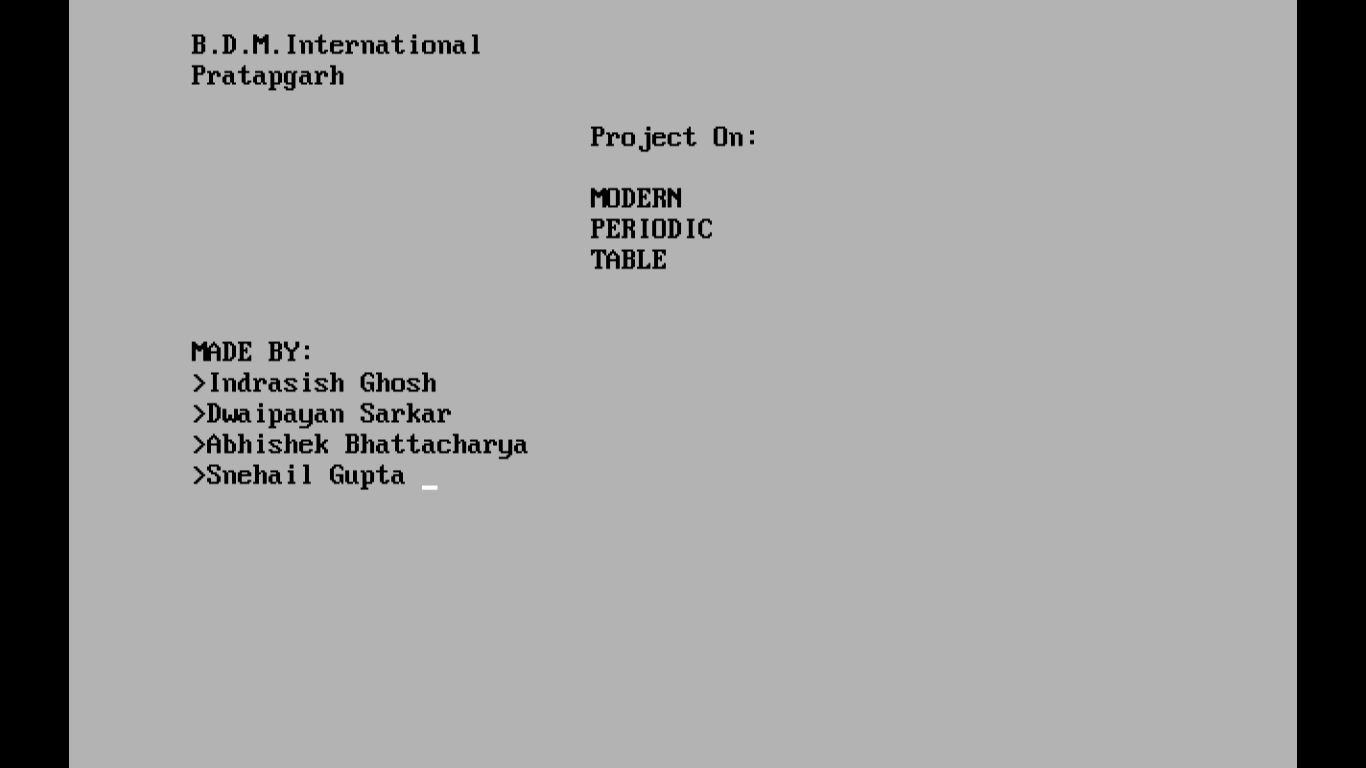 Github Indrasish117periodic Table In Cplusplus A C Program For Storage And Display