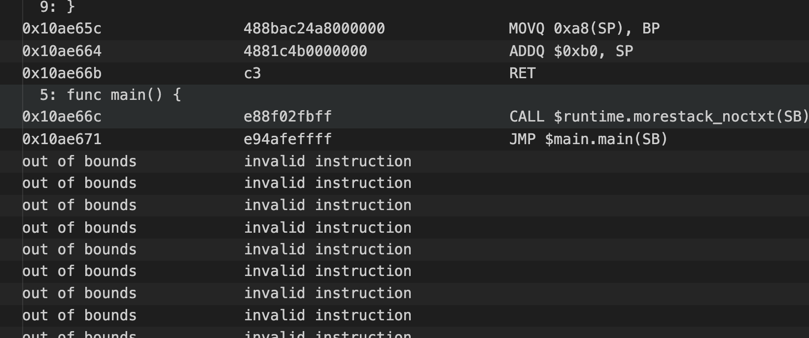 debug: next/stepin/stepout do not work in disassembly view · Issue #1938 · golang/vscode-go · GitHub