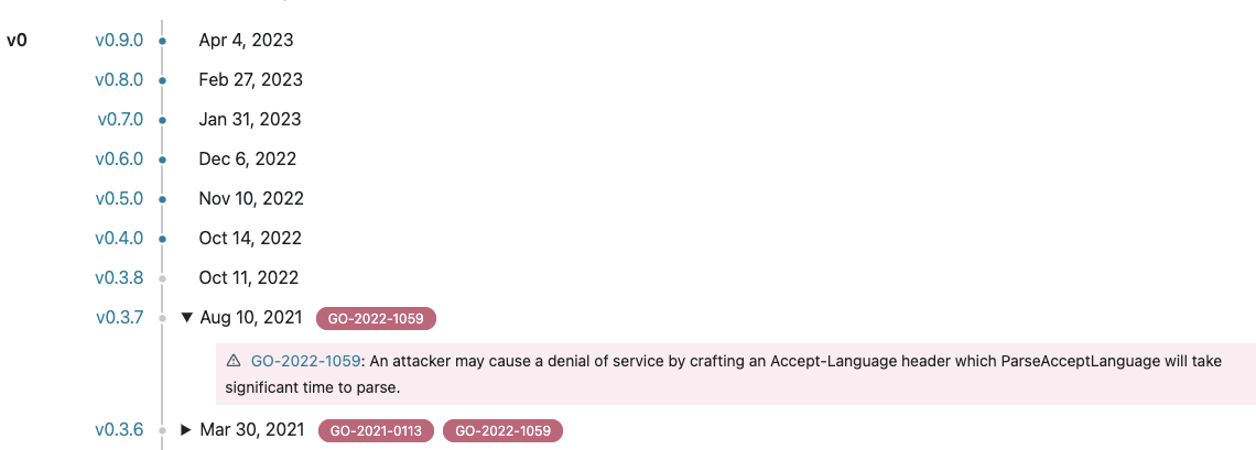 x/pkgsite: present the package paths in the vulnerability info shown in the versions tab · Issue ...