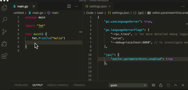 How To Disable Parameter Hints Post Completion When Using Gopls · Issue 3075 · Microsoftvscode
