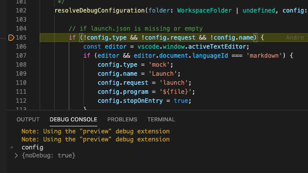 DebugConfiguration.noDebug is sticky · Issue #99576 · microsoft/vscode · GitHub