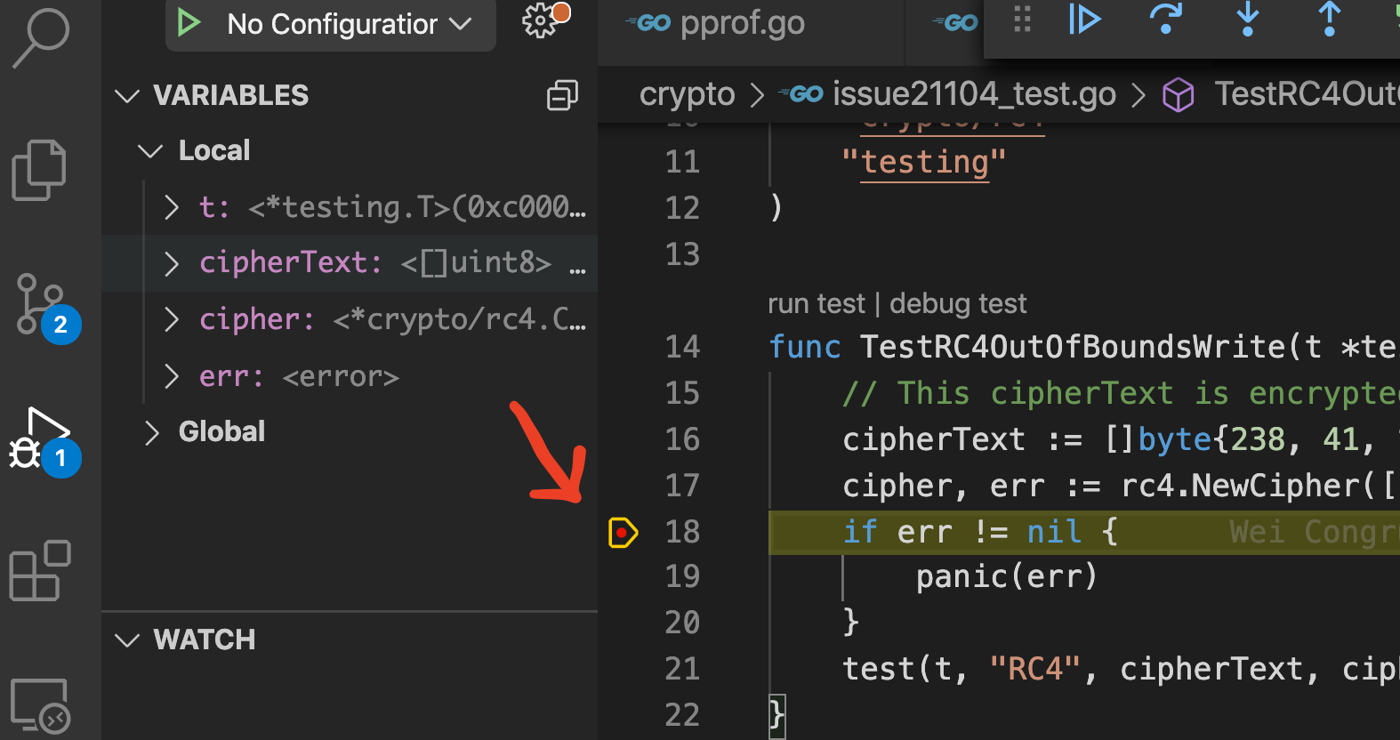 Debug Arrow Not Showing Issue 520 Golang vscode go GitHub