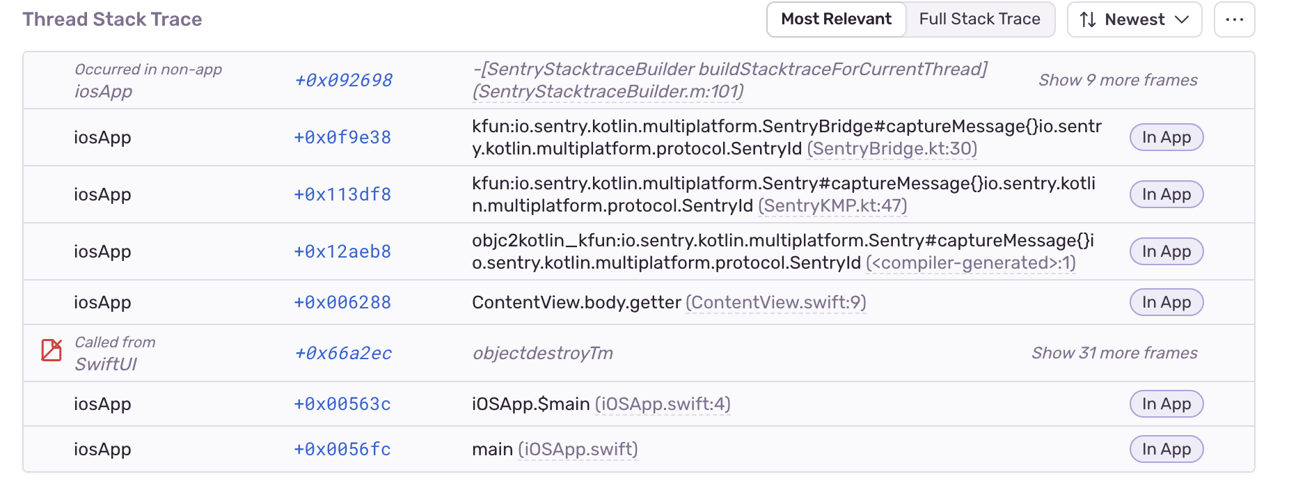 Symbolicated crash reporting · getsentry sentry-kotlin-multiplatform ... Symbolicated crash reporting · getsentry sentry-kotlin-multiplatform ...