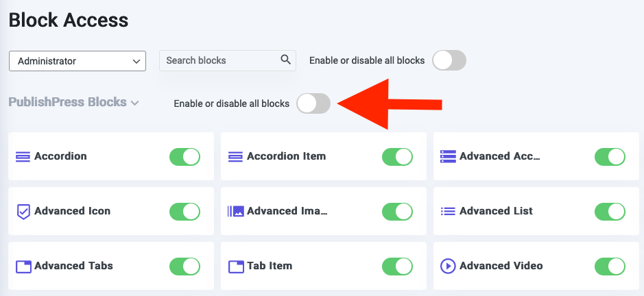 Toggle to enable/disable all blocks for each category · Issue #1038 · publishpress/PublishPress ...