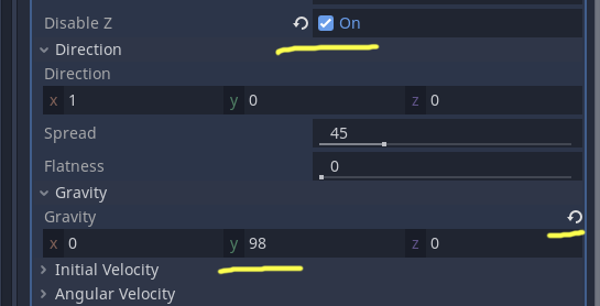 Non-default property values in new ParticlesMaterial used in GPUParticles2D · Issue #64750 ...