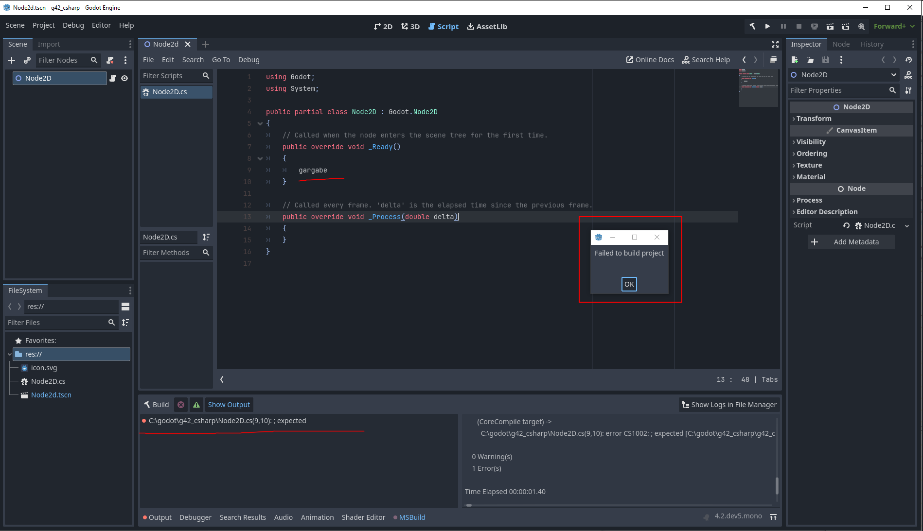 Cannot Close Failed To Build Project C Dialog With Keyboard · Issue 81947 · Godotengine 