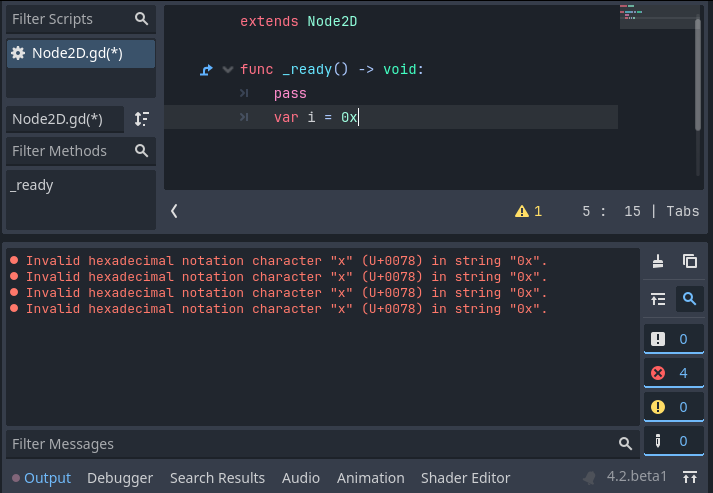 Invalid (or incomplete) hex number "0x" floods error messages · Issue #83521 · godotengine/godot ...