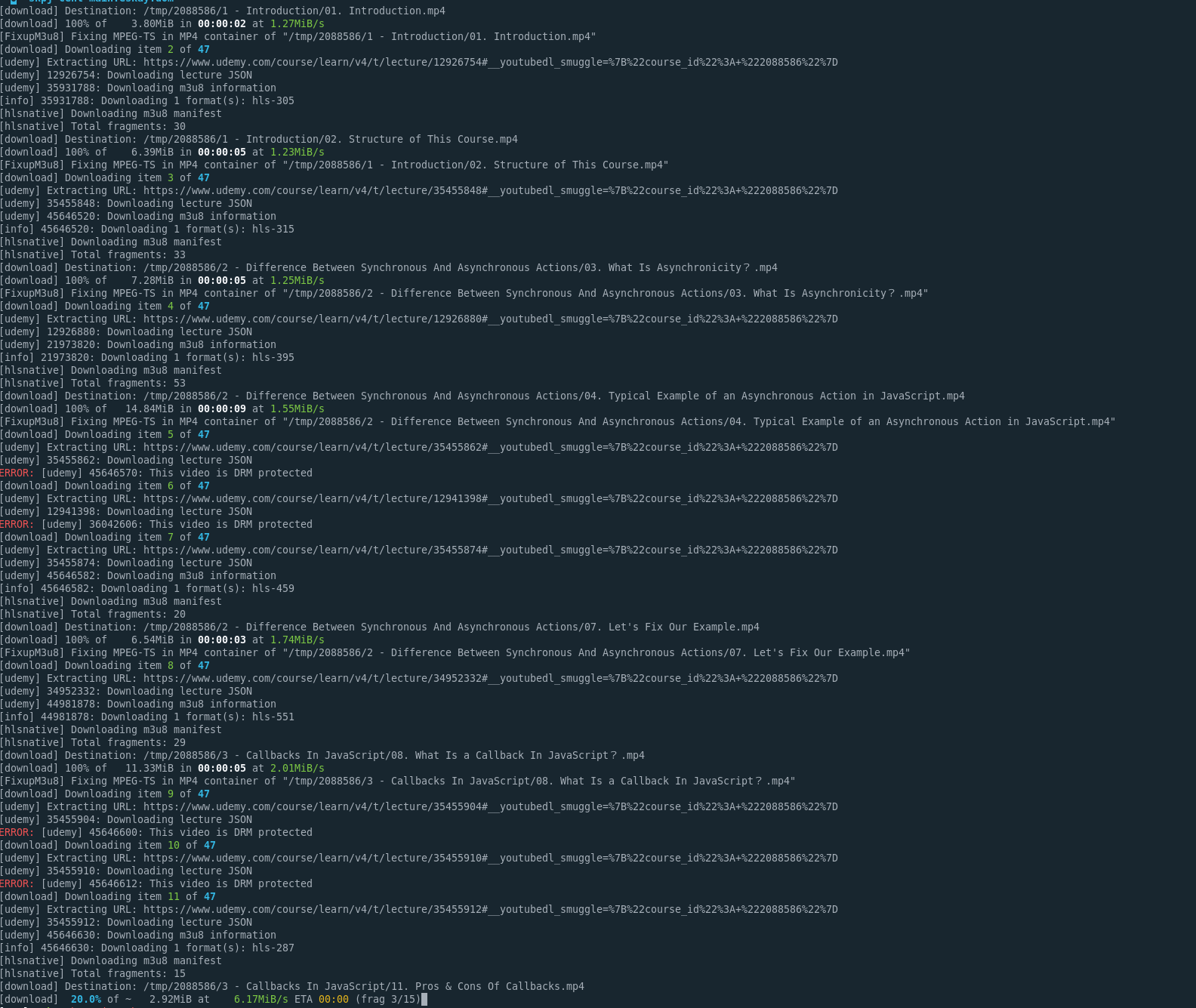 Some of the content udemy.com does not download 'This video is DRM protected' · Issue #31997 ...
