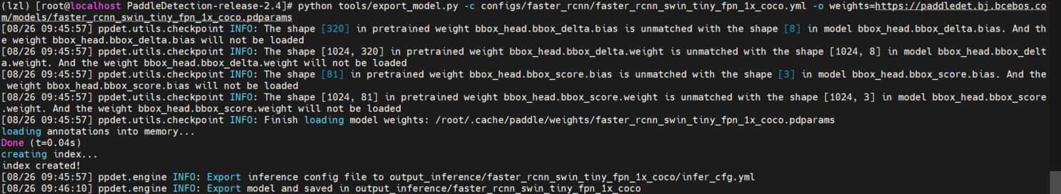 使用 Python Toolsinfer 可以检测到东西,没什么问题。 但是使用部署步骤,exportmodelpy,再使用 Deploypythoninfer,就直接报错 7278