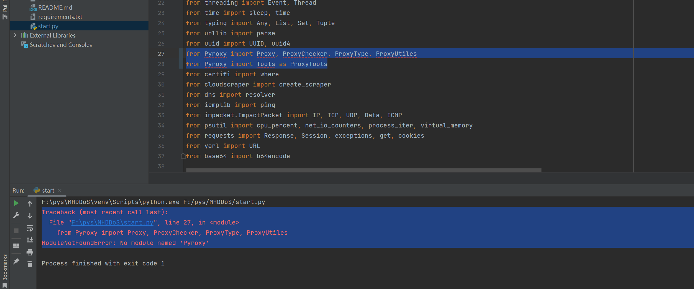 [BUG Report]: · Issue #404 · MatrixTM/MHDDoS · GitHub