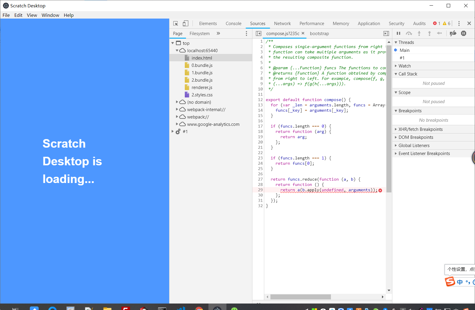 Get an err when run in development mode with npm start · Issue #70 · scratchfoundation/scratch ...