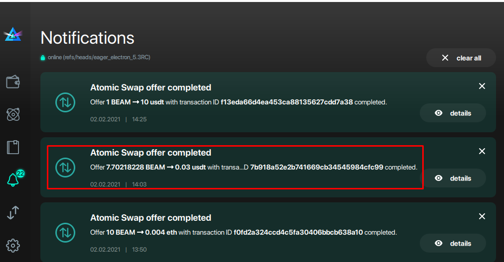 The Amount For Tokens Isnt Specified Correctly In Notifications · Issue 484 · Beammw Beam Ui