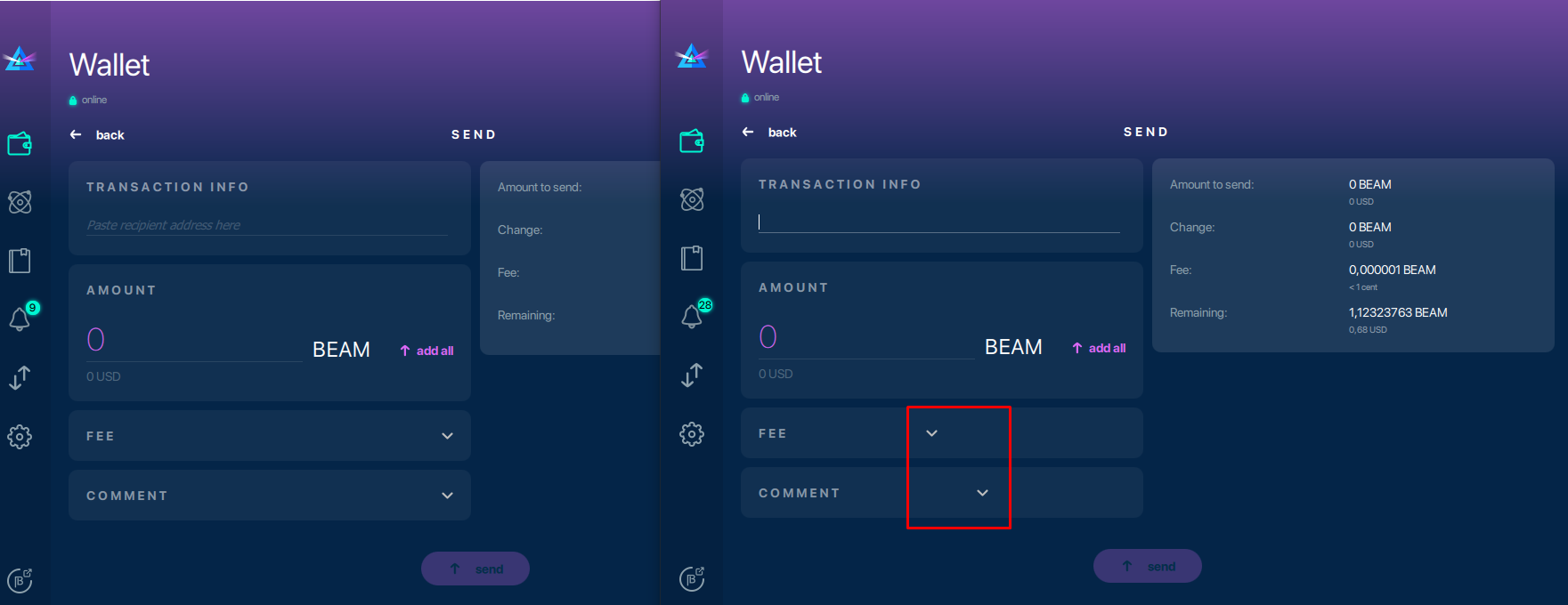 Correct the input fields · Issue #504 · BeamMW/beam-ui · GitHub