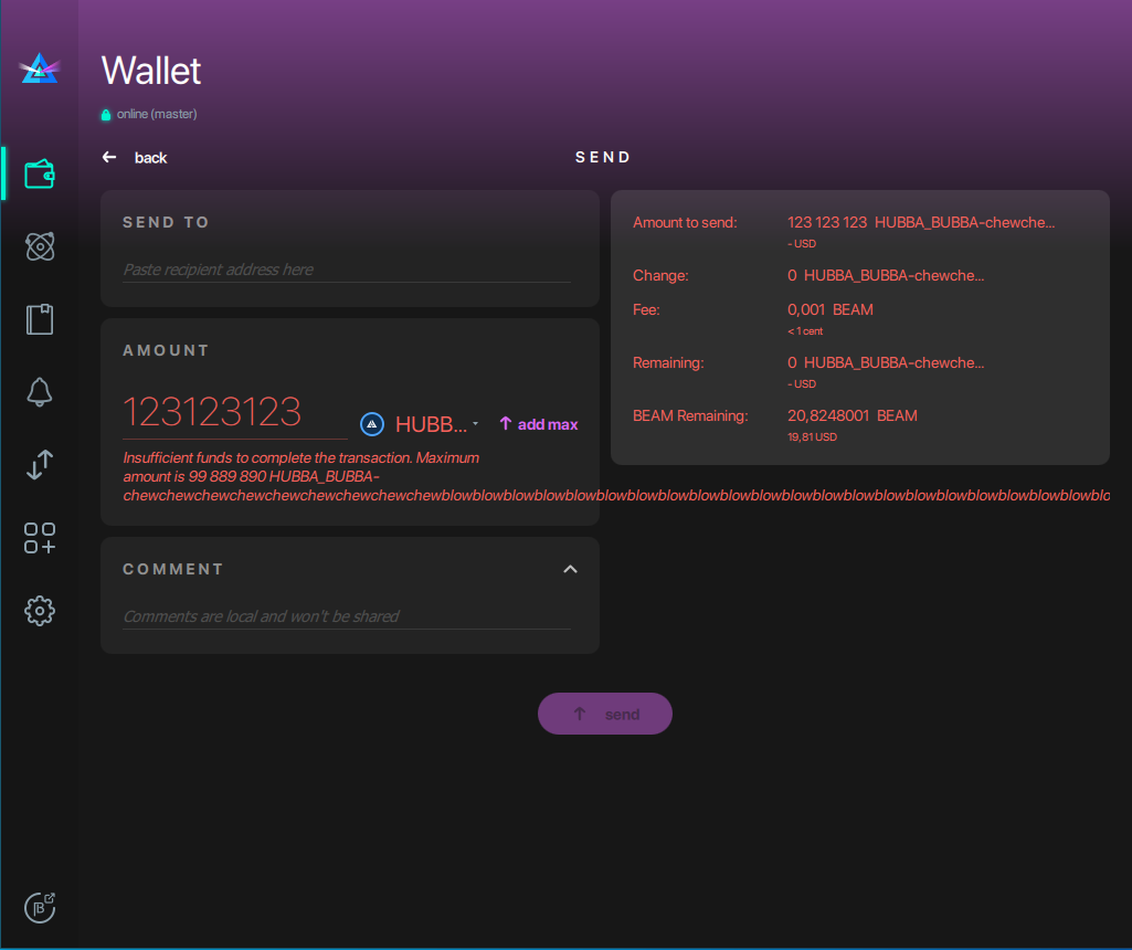 Long assets name in error message (insufficient funds) · Issue #554 · BeamMW/beam-ui · GitHub