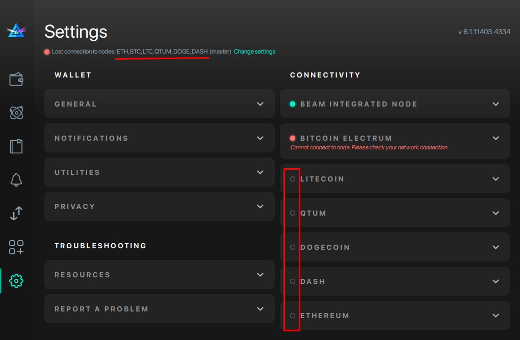 Error types in connection status: Wallet cannot connect to node(s) · Issue #414 · BeamMW/beam-ui ...