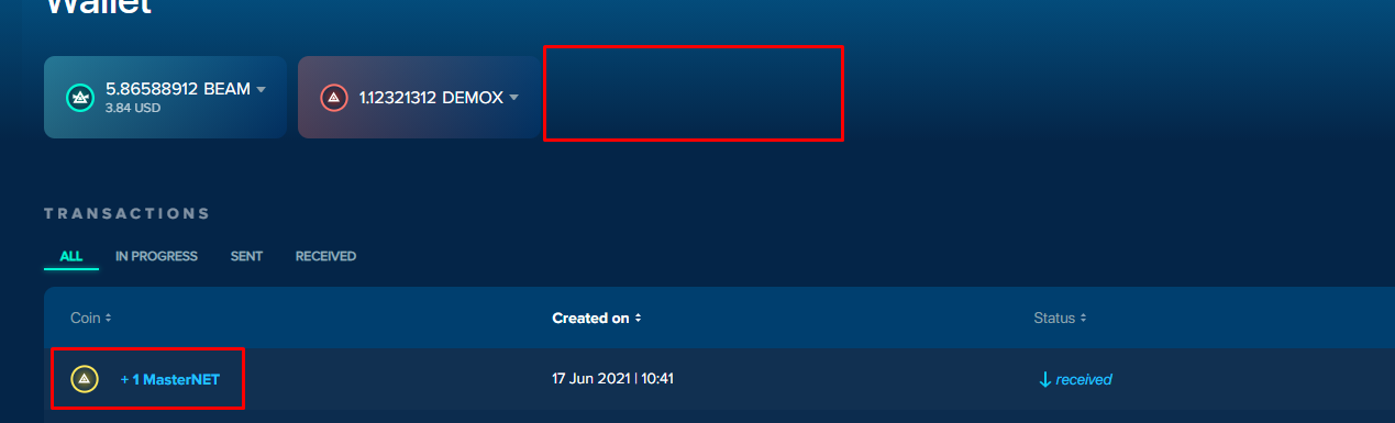 After receiving the asset, the table with the asset is not visible · Issue #188 · BeamMW/web ...