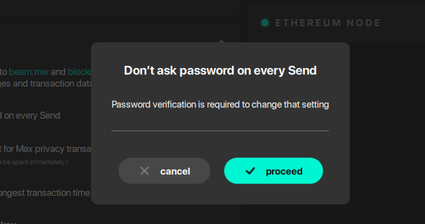 Ask for password on every Send - it doesn't work · Issue #194 · BeamMW/web-wallet-angular · GitHub