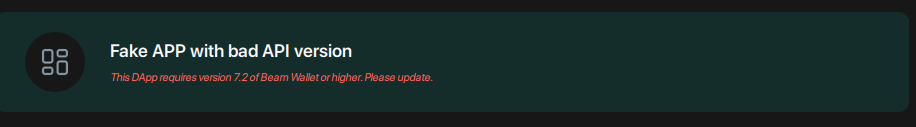 Update wallet Dapp notification (version compatibility) · Issue #664 · BeamMW/beam-ui · GitHub