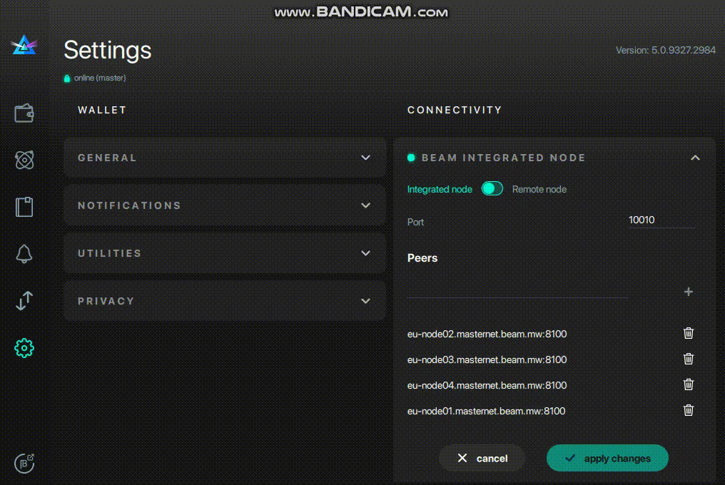Make a click area for the buttons in the settings · Issue #68 · BeamMW/beam-ui · GitHub