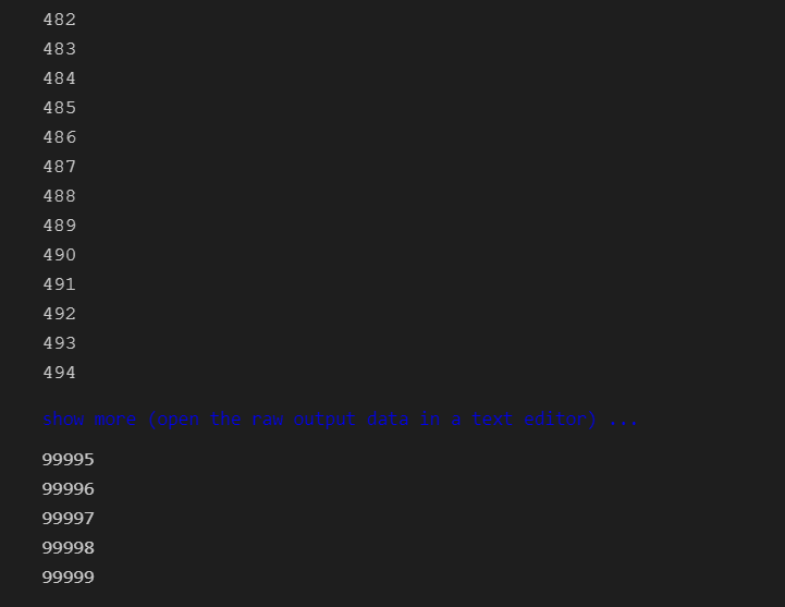 Clicking "show more (open the raw output data in a text editor) ..." in ...