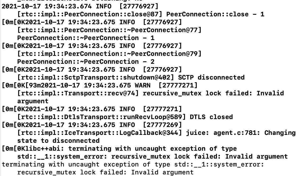 Exception thrown from rtc::impl::PeerConnection · Issue #508 · paullouisageneau/libdatachannel ...