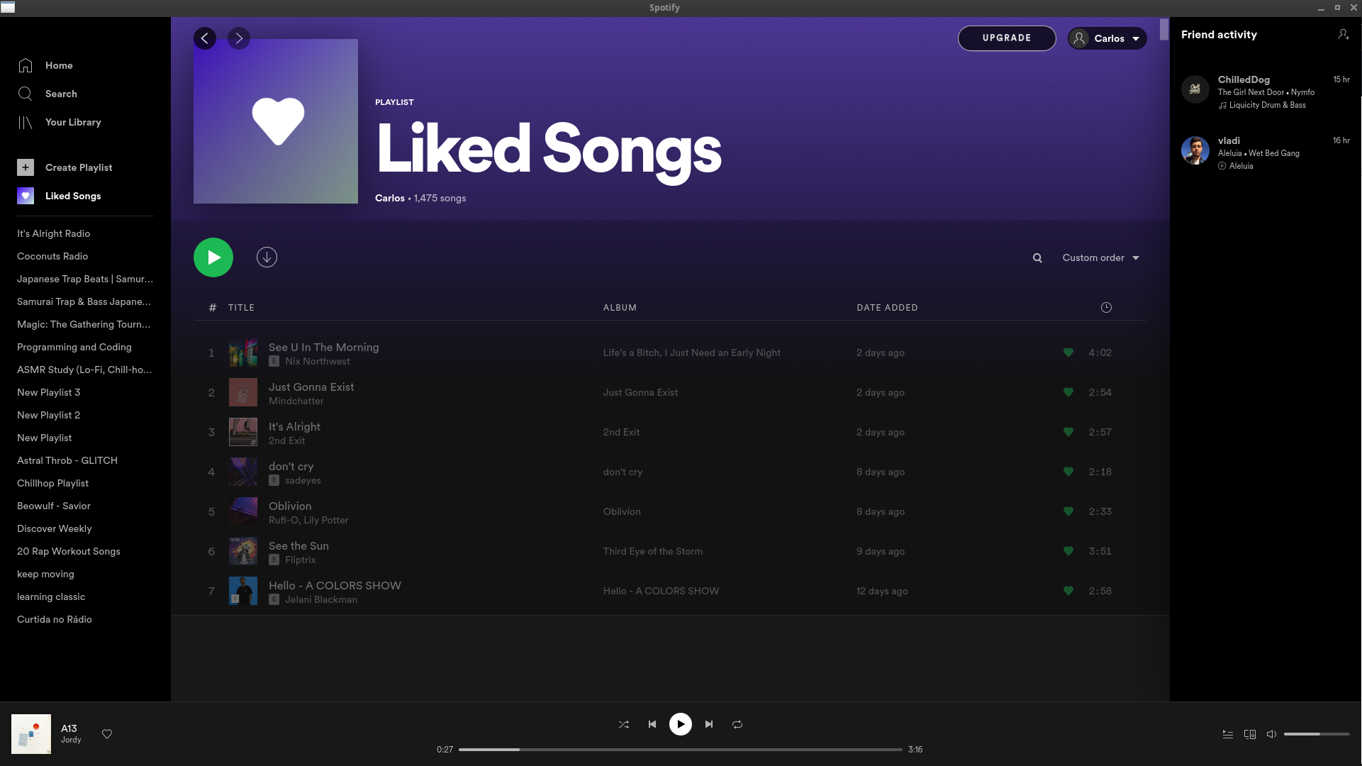 When I use the addblock version of stotify all songs are displayed as ...