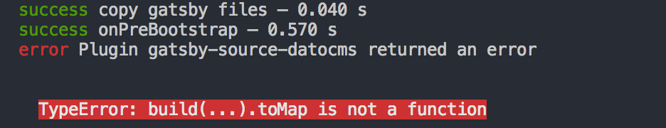 Major Issue Build Tomap Is Not A Function · Issue 15 · Datocms Gatsby Source Datocms · Github