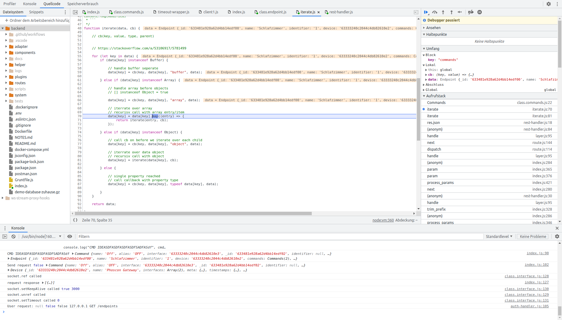 Custom command handler does not work after `/endpoints` is fetched · Issue #196 · OpenHausIO ...