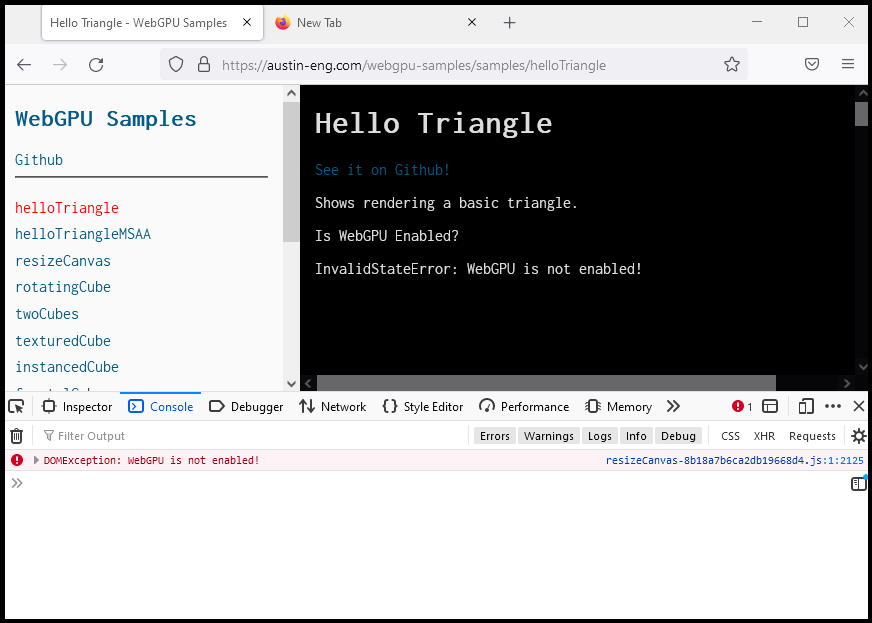 Webgpu demos do not render in Firefox (85.0 or latest nightly) · Issue ...