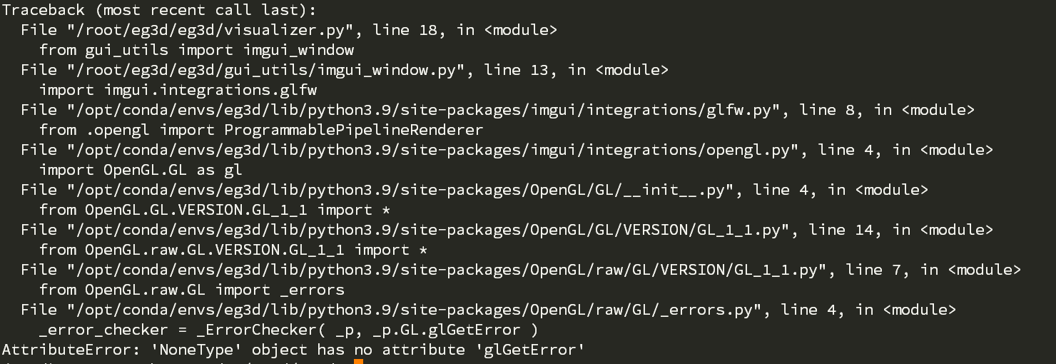 Attributeerror Nonetype Object Has No Attribute Glgeterror · Issue