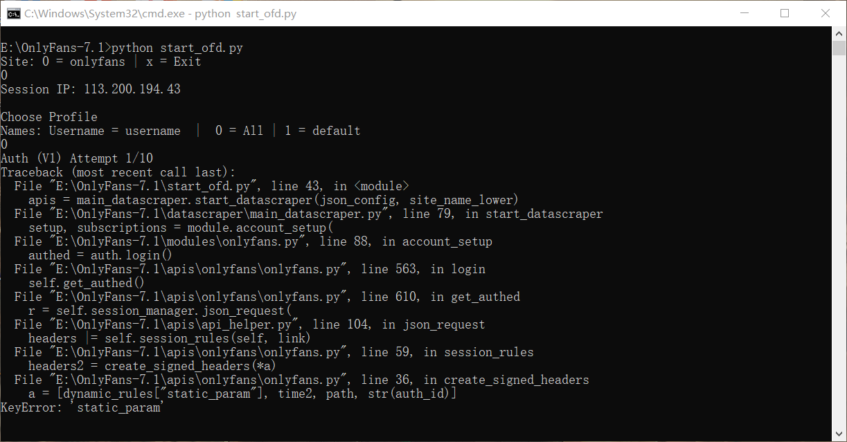 KeyError: 'static_param' · Issue #1180 · UltimaHoarder/UltimaScraper · GitHub