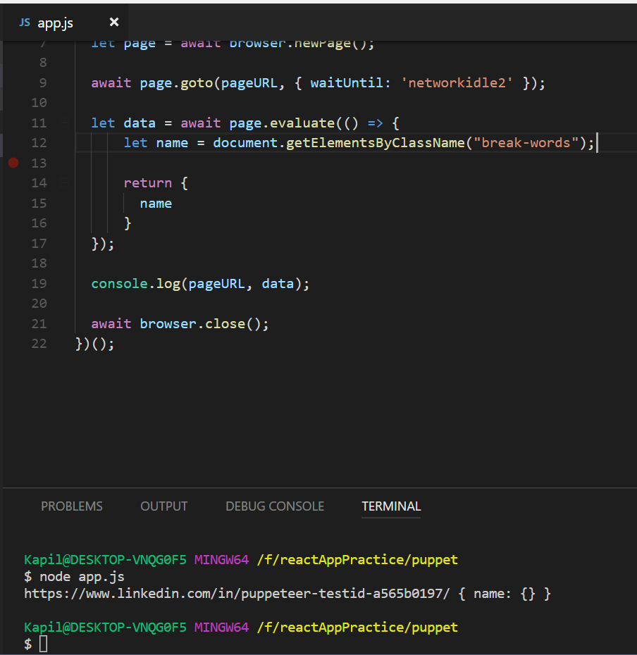 TypeError: Cannot read property 'innerText' of null · Issue #2098 · puppeteer/puppeteer · GitHub