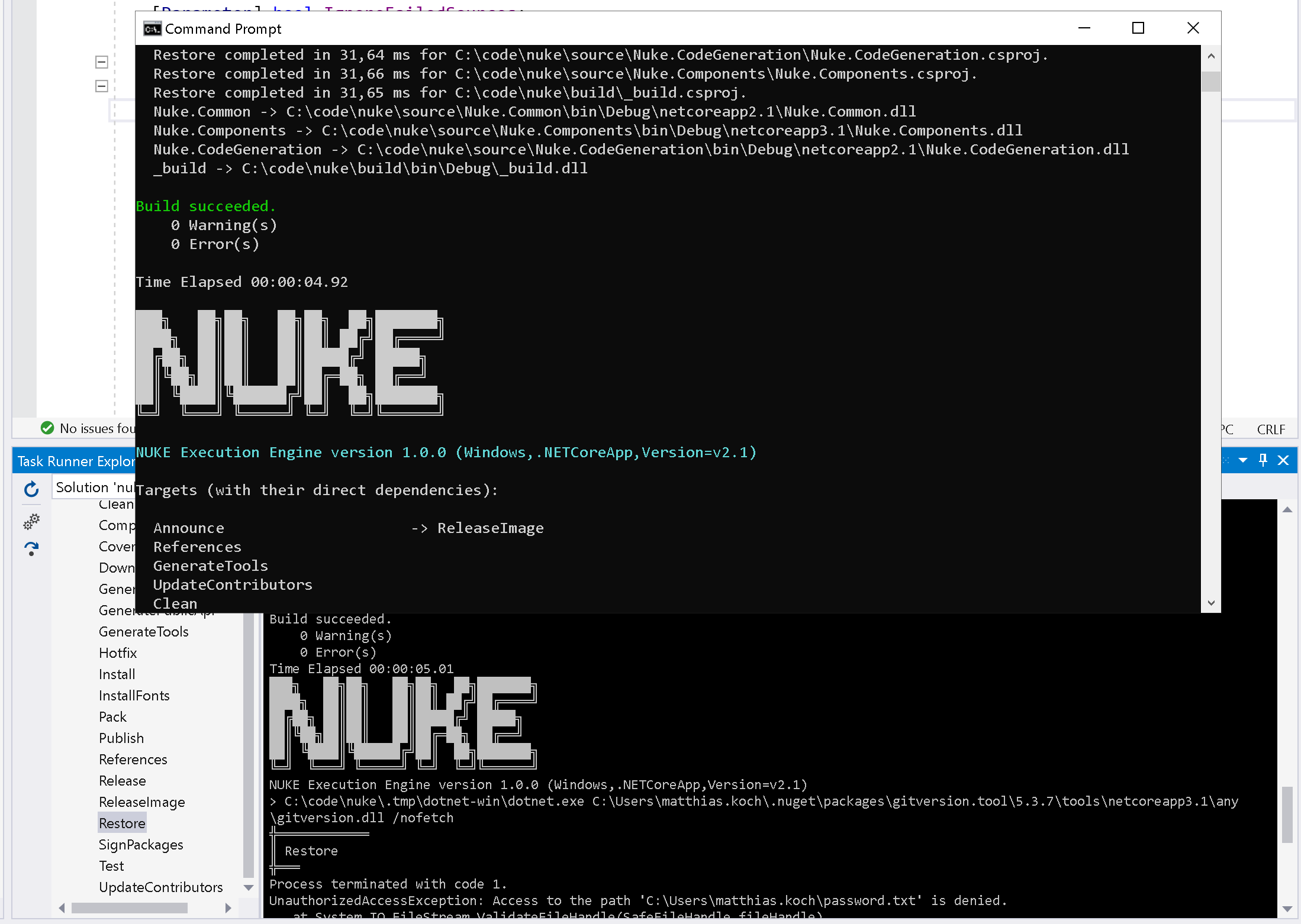 Strange Characters In Console · Issue 643 · Nuke Build Nuke · Github