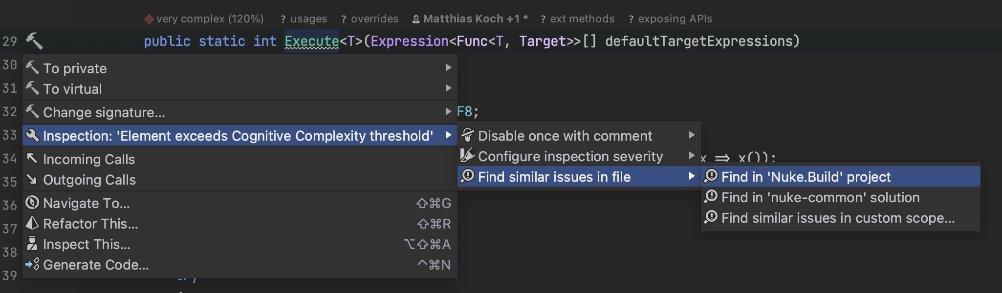 Find all methods that are complex (i.e above threshhold) · Issue #32 · matkoch/resharper ...