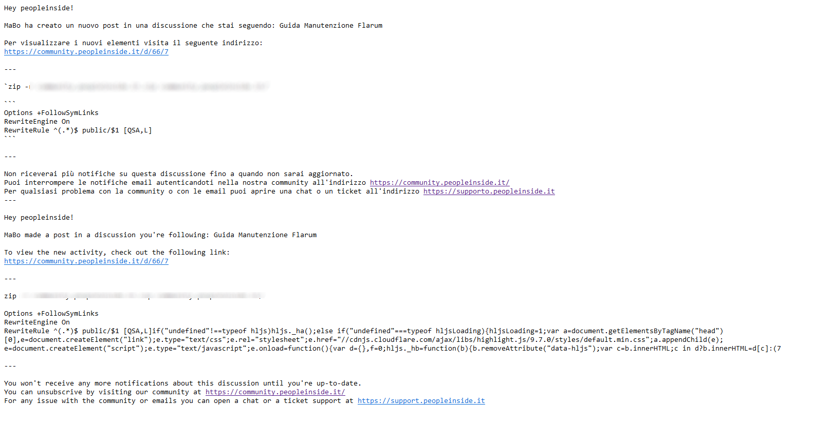 [subscriptions] Email content corrupted after a [code] block · Issue #920 · flarum/framework ...