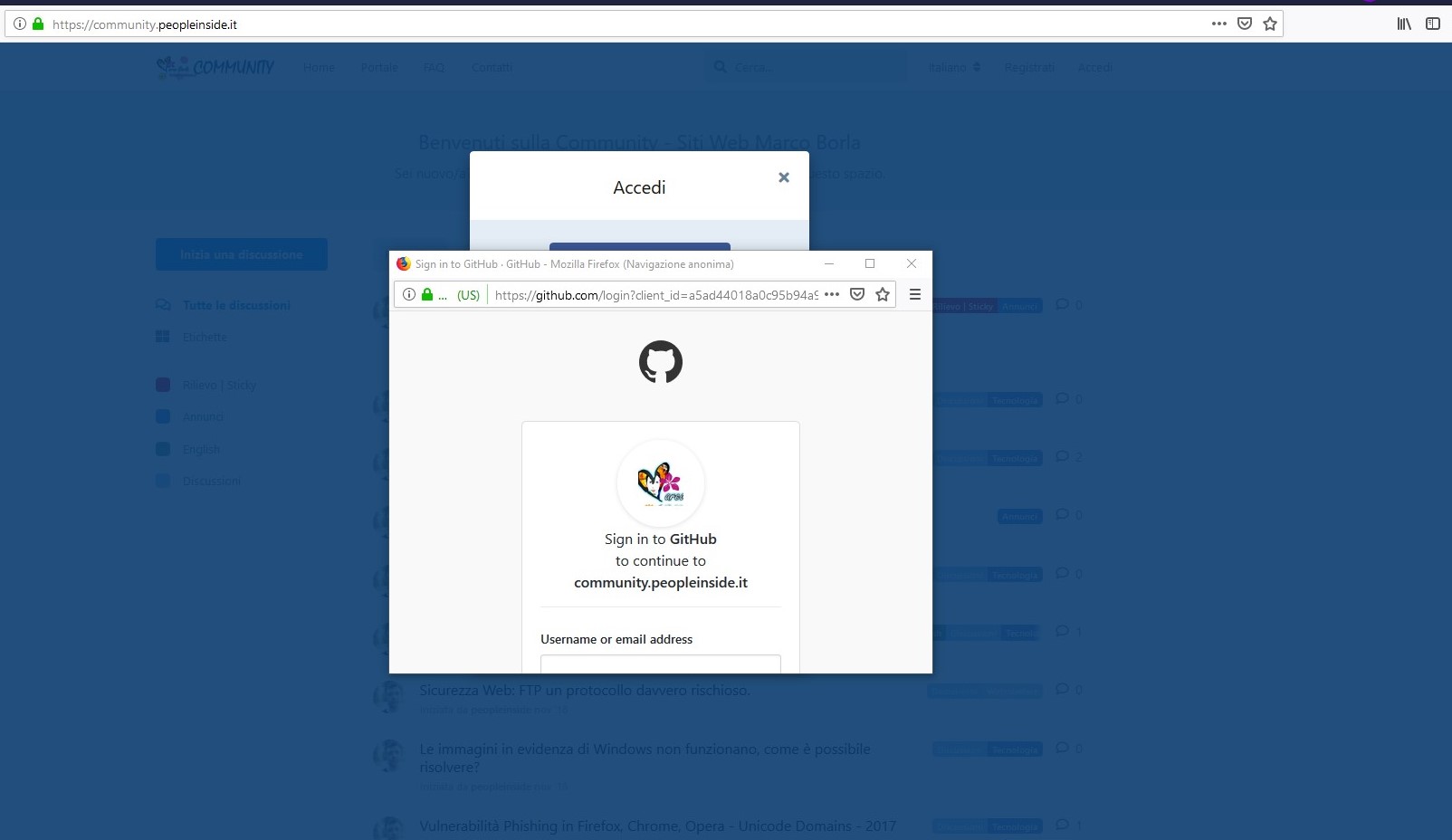 GitHub login, pop up is in the wrong size, no scroll bars · Issue #1716 · flarum/framework · GitHub