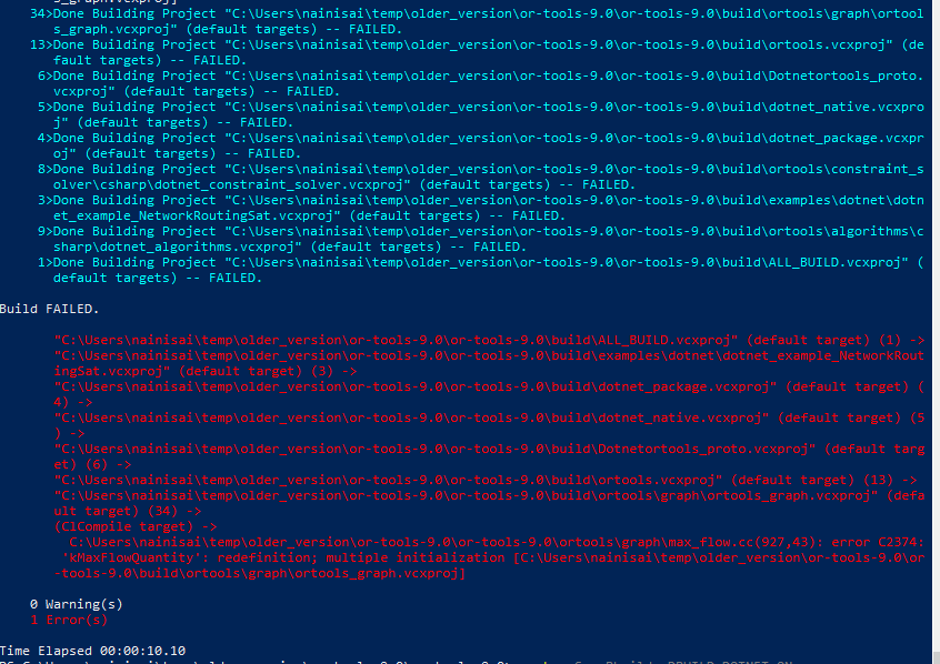 Build fails when trying to install from source code ( or tools v9.0) · Issue #3508 · google/or ...